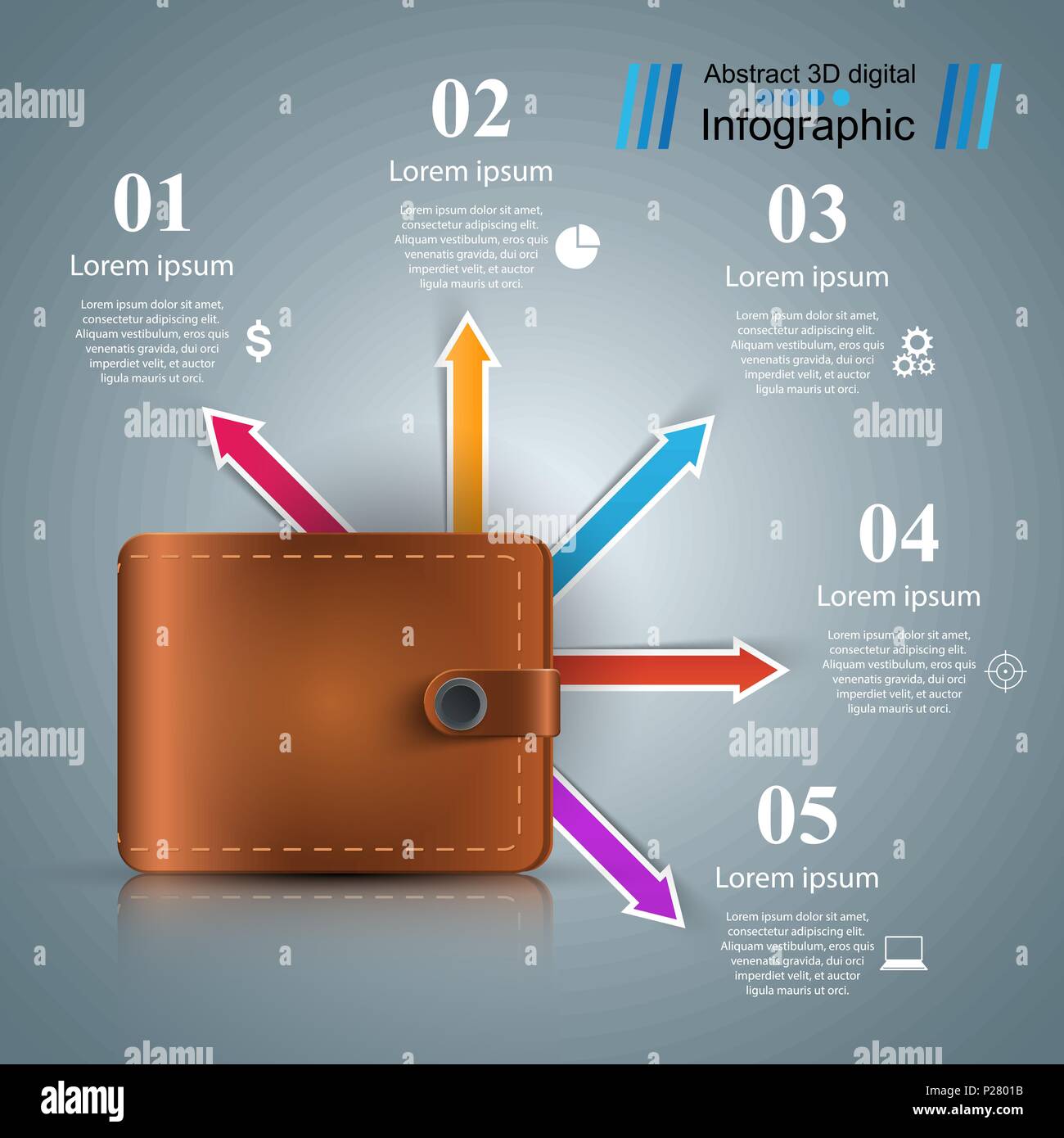 Wallet, money icon. Business infographic Stock Vector Image & Art - Alamy