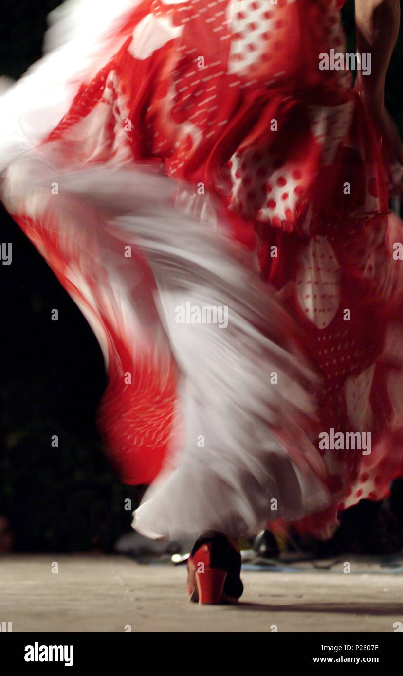 Flamenco dancer stamping hard on her heels Stock Photo - Alamy