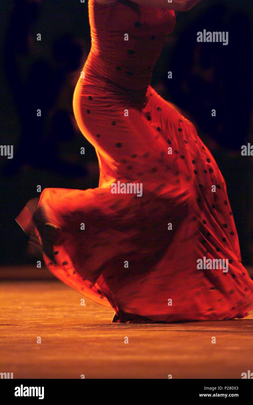 Flamenco dancer stamping hard on her heels Stock Photo - Alamy