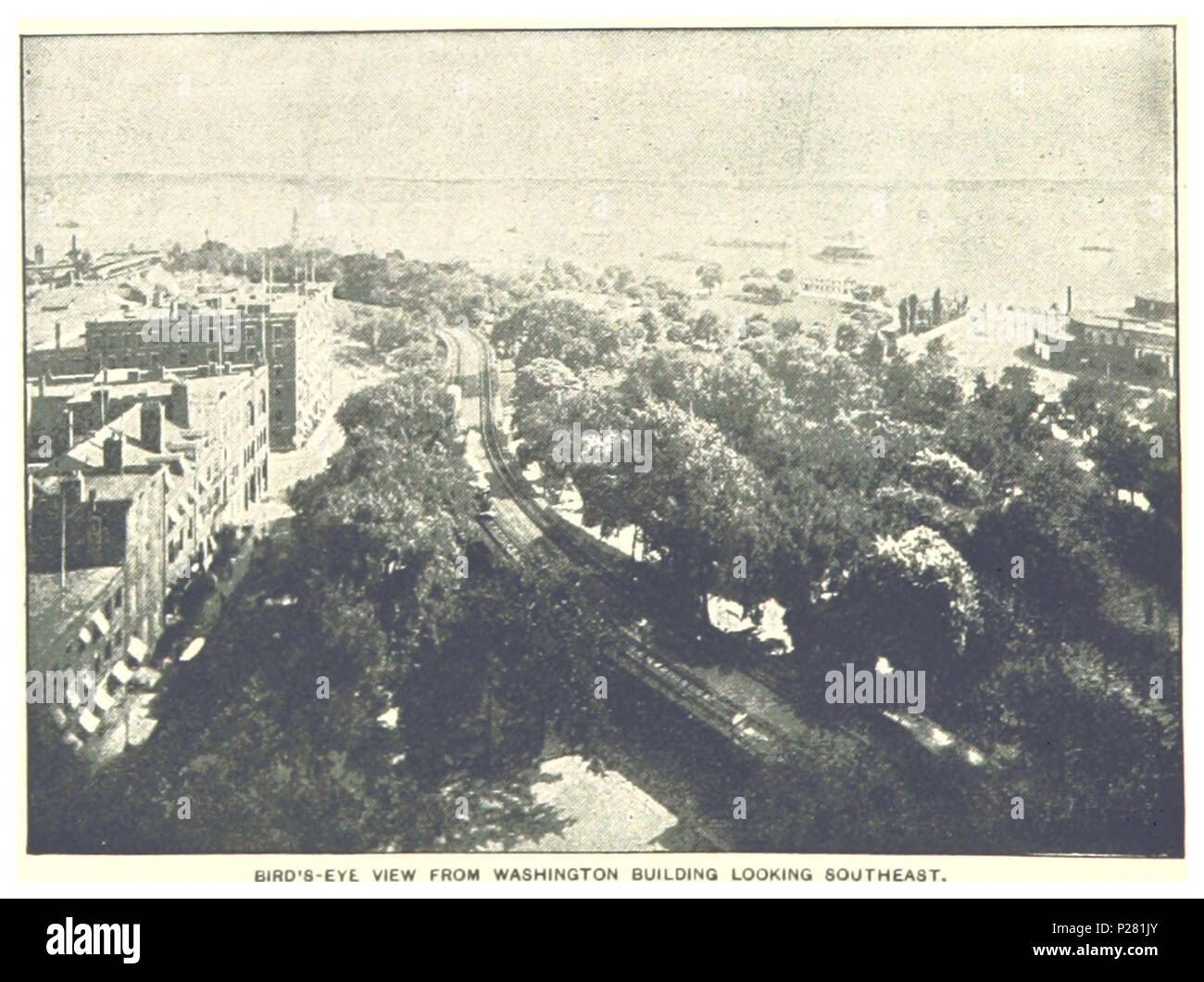 Vintage birds eye view print washington hi-res stock photography and ...
