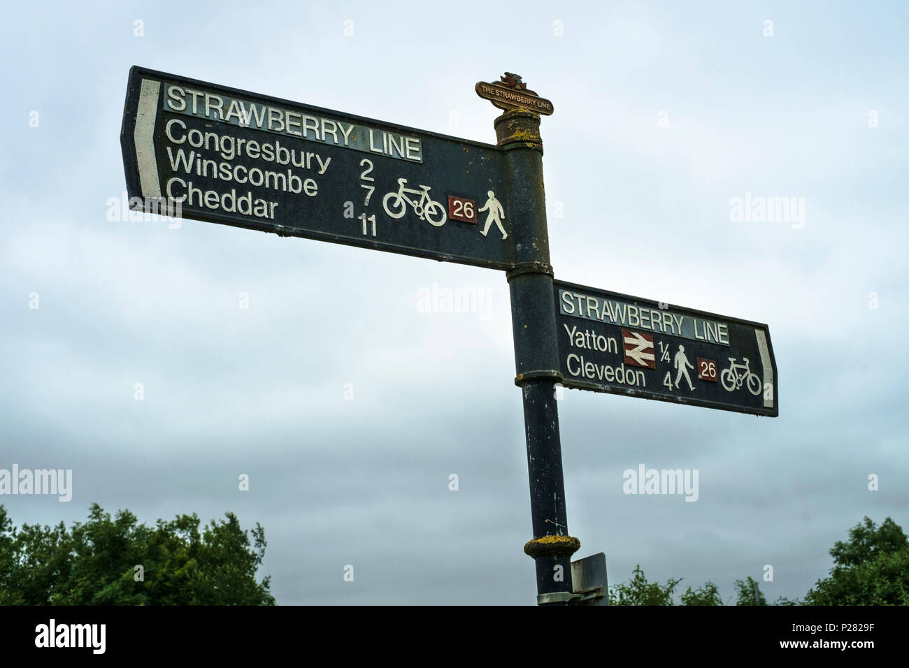 The Strawberry line path at Yatton somerset England UK Stock Photo - Alamy