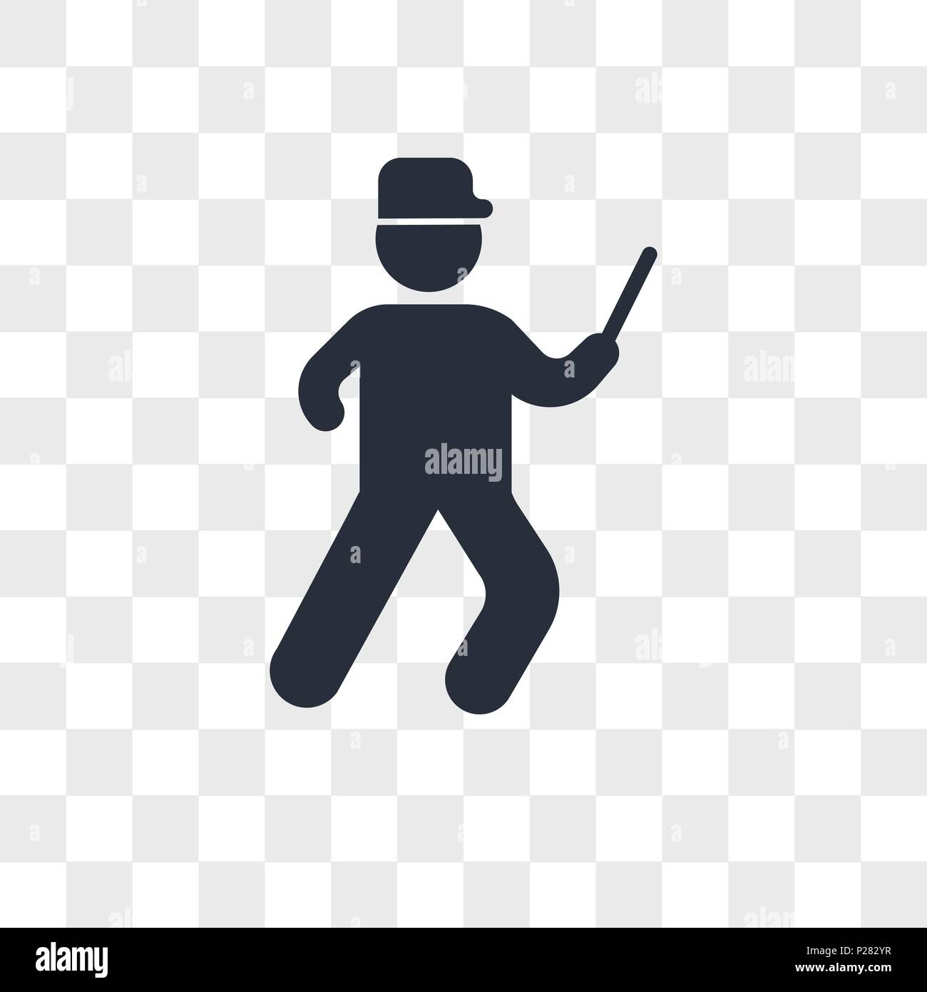 Running cop vector icon isolated on transparent background, Running cop ...