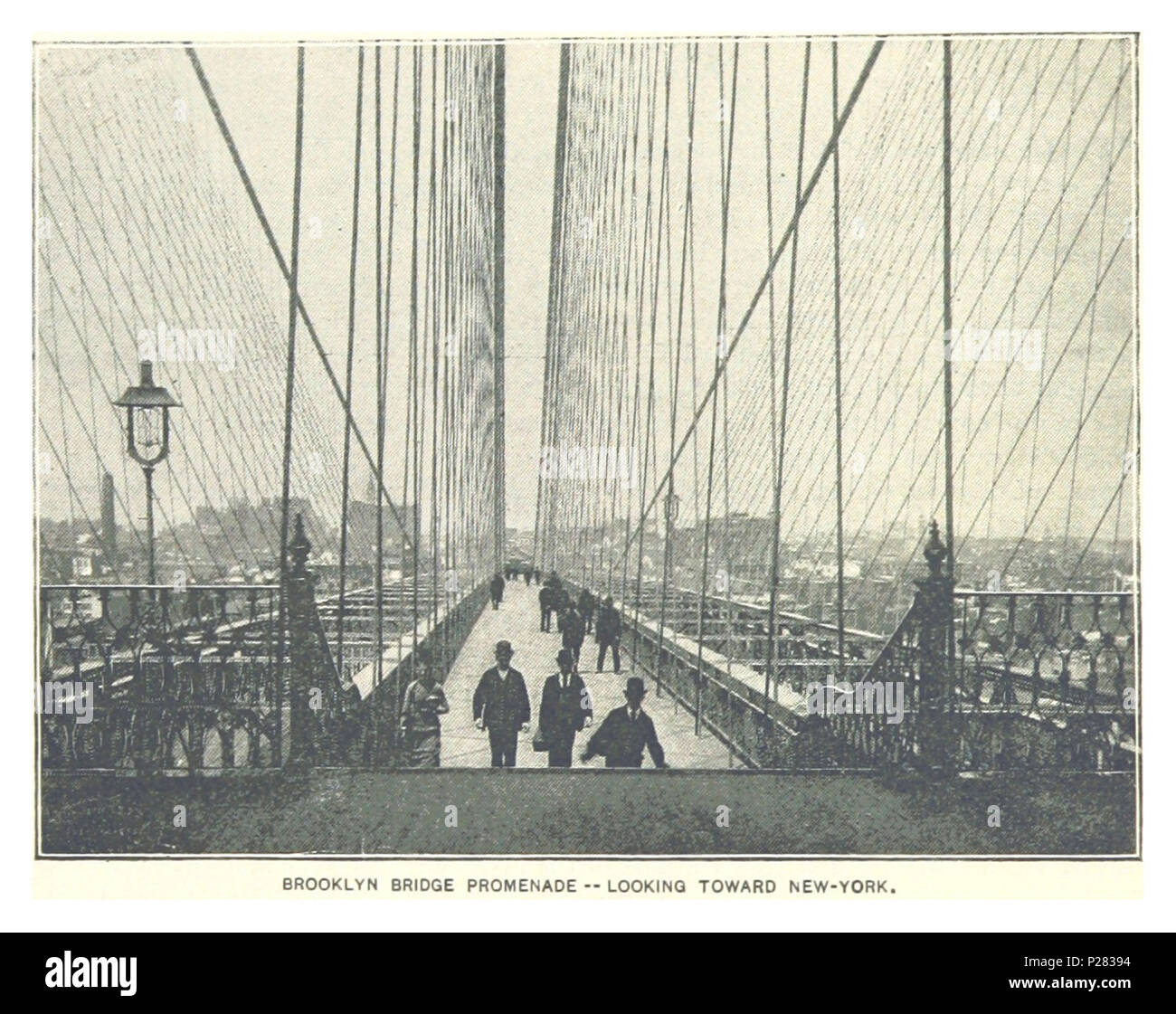 (King1893NYC) pg192 BROOKLYN BRIDGE PROMENADE Stock Photo - Alamy