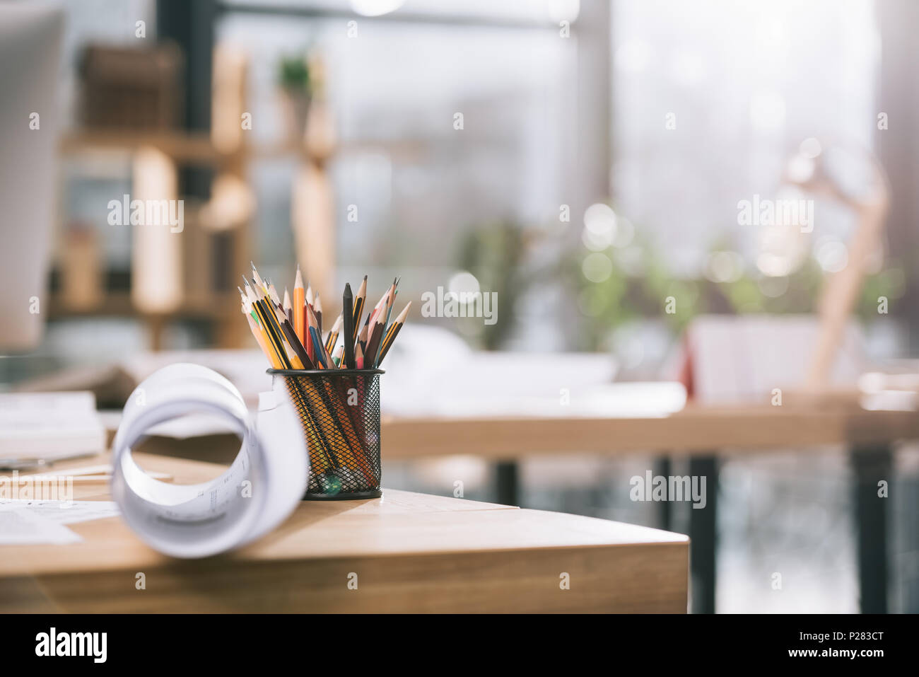 Pencils on table hi-res stock photography and images - Alamy