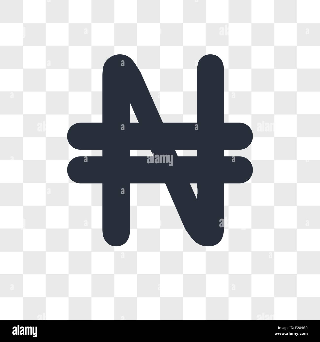 Nigeria currency vector icon isolated on transparent background ...