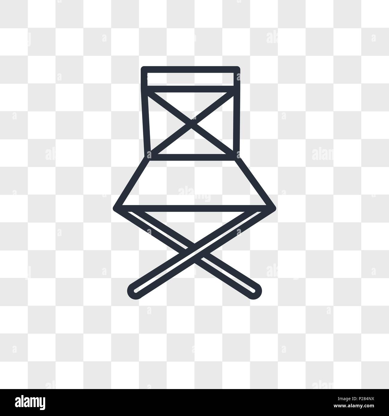 folding chair vector icon isolated on transparent background, folding ...