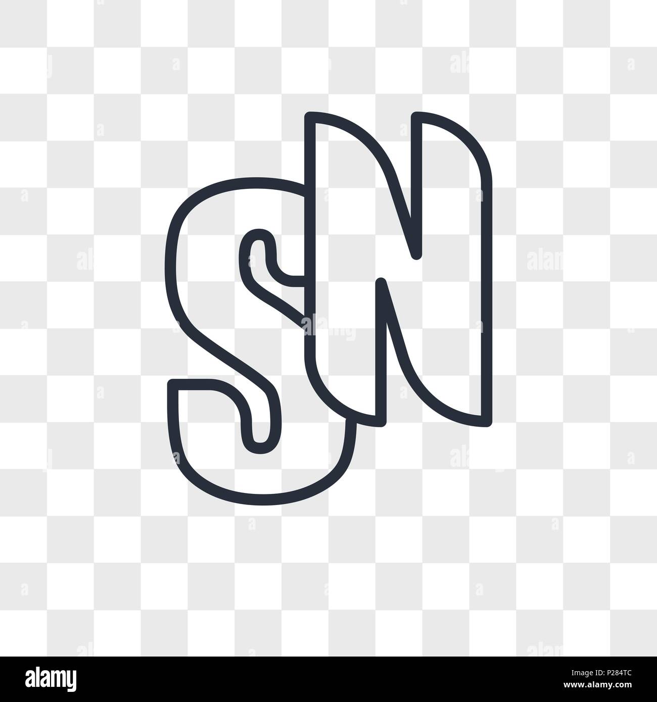sn vector icon isolated on transparent background, sn logo concept ...