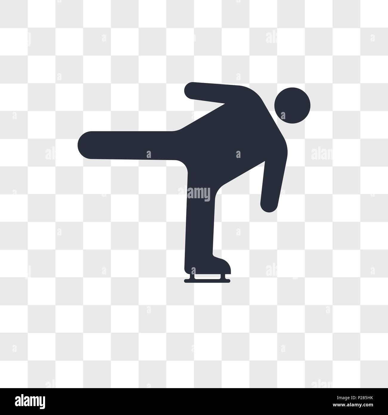Ice skating move vector icon isolated on transparent background, Ice ...