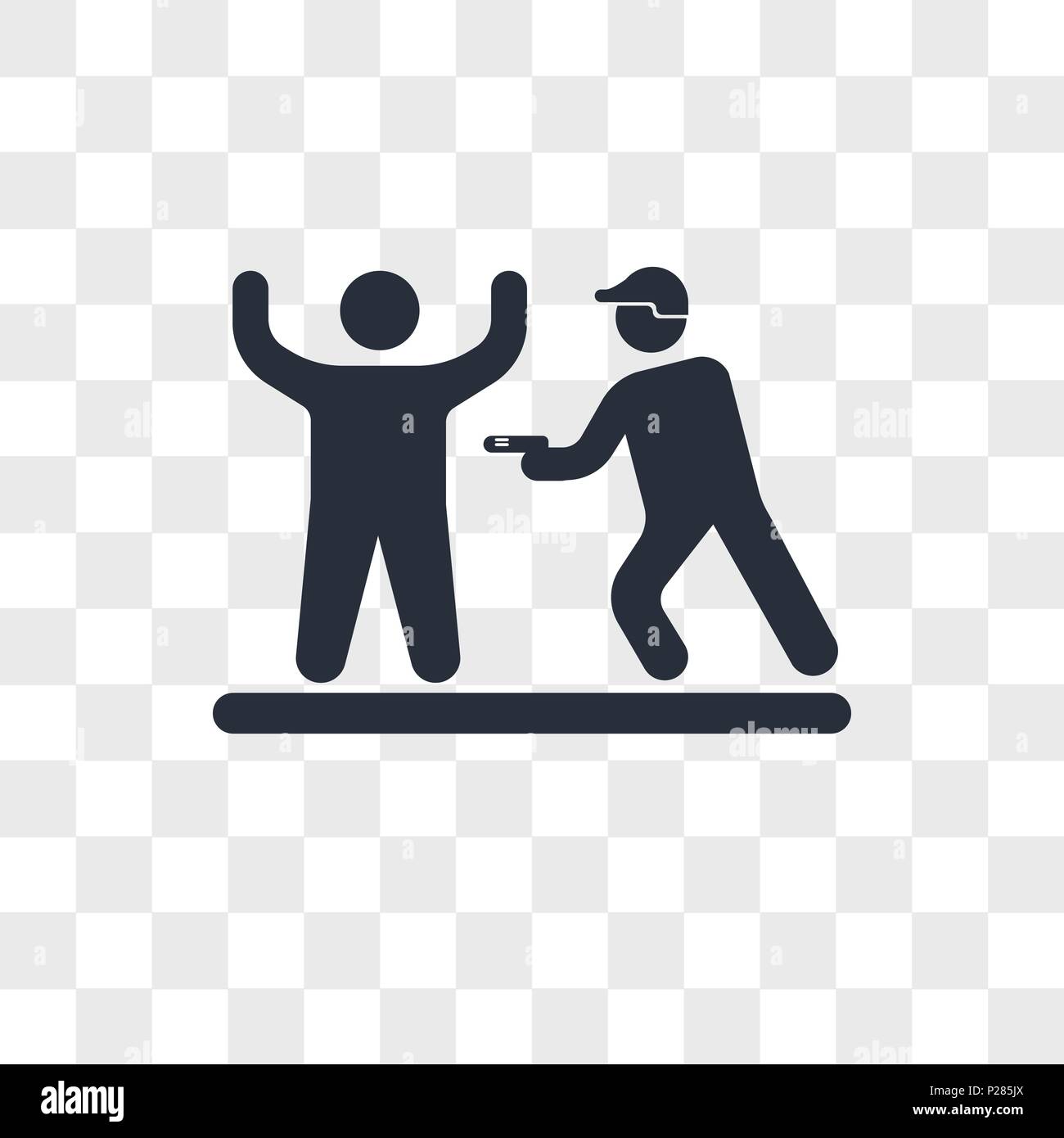 Police Arrest vector icon isolated on transparent background, Police ...