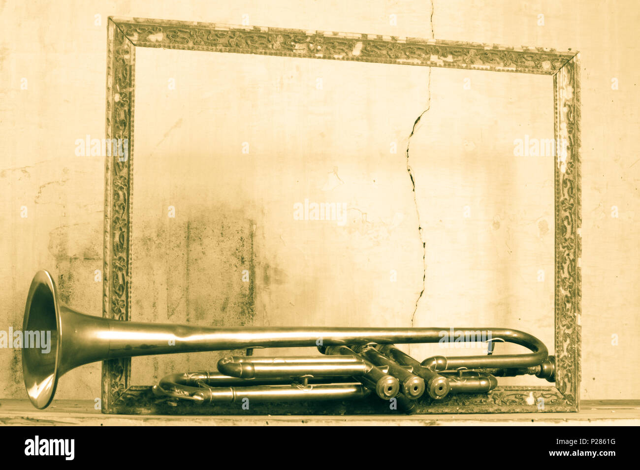 A trumpet to be framed Stock Photo - Alamy