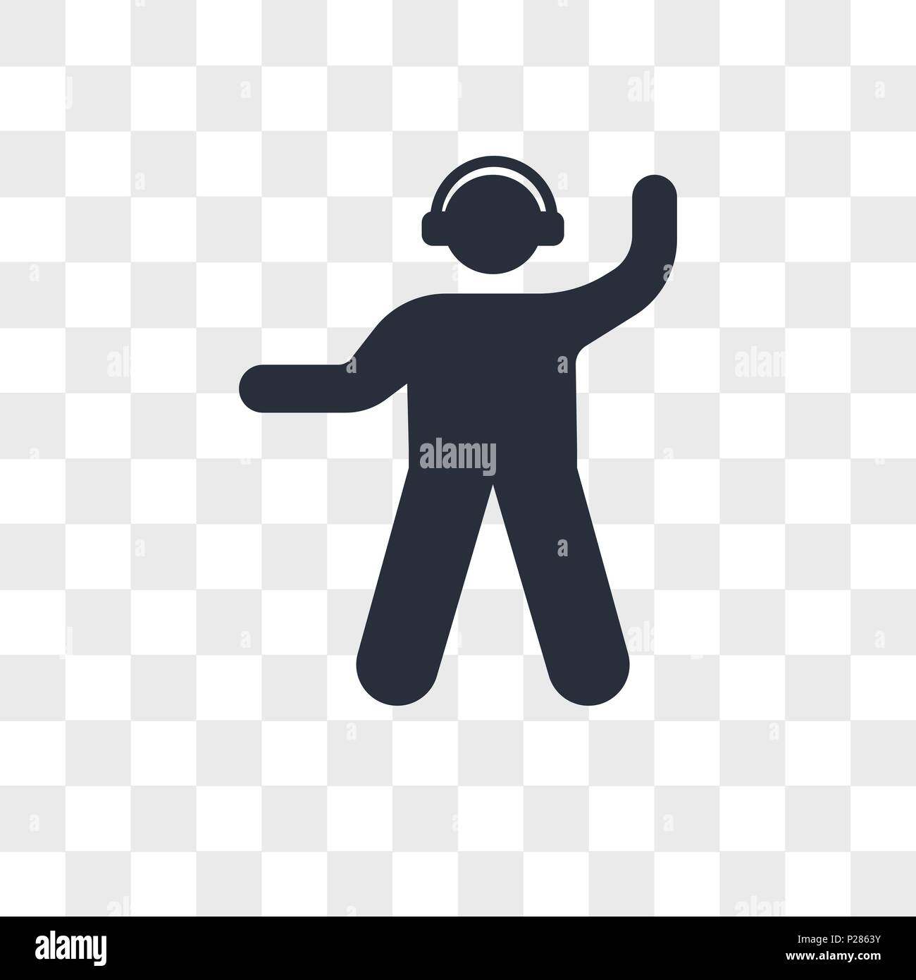 Man listening music vector icon isolated on transparent background, Man ...