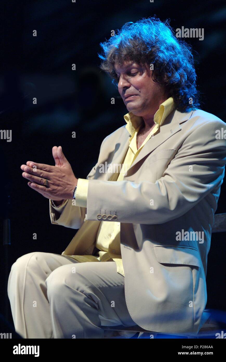 The spanish flamenco singer José Mercé in a tribute concert to Parrilla ...