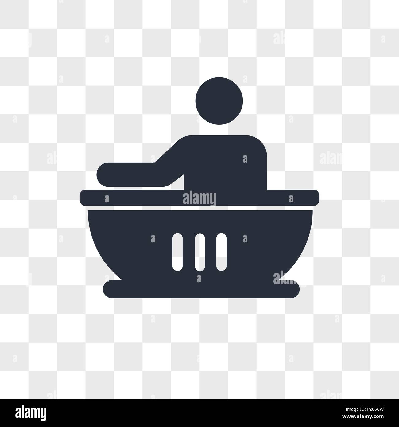 Man having a bath vector icon isolated on transparent background, Man ...