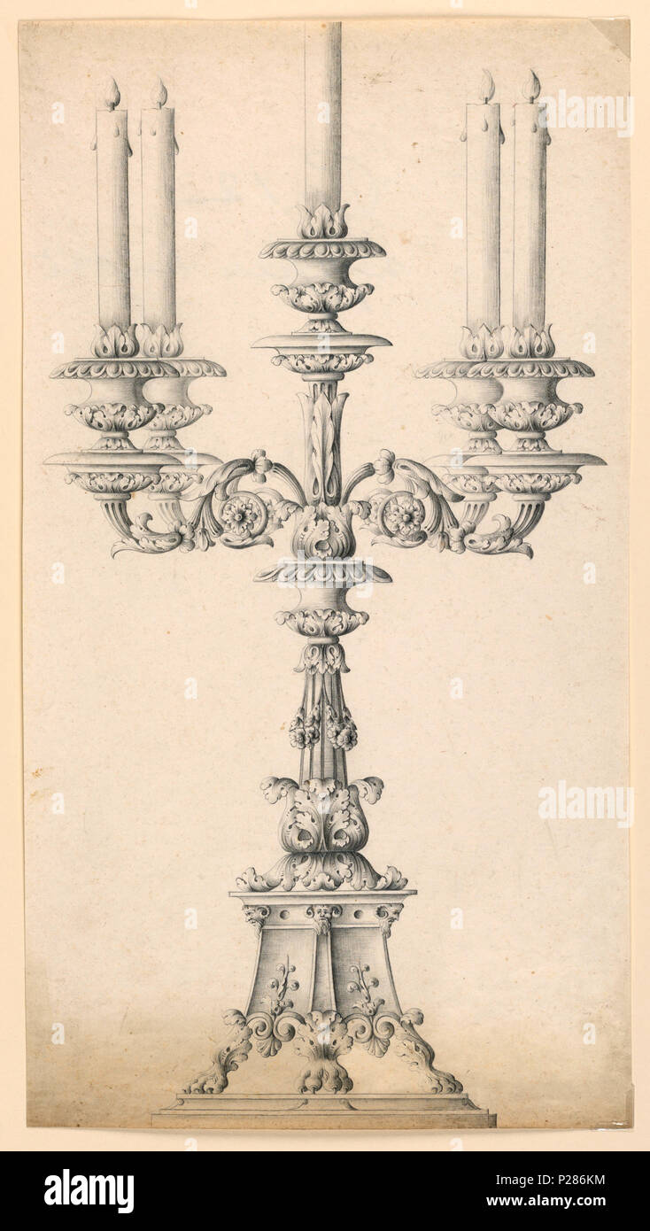 . English: Drawing, Candlestick, 1900 . 1900 99 Drawing, Candlestick ...