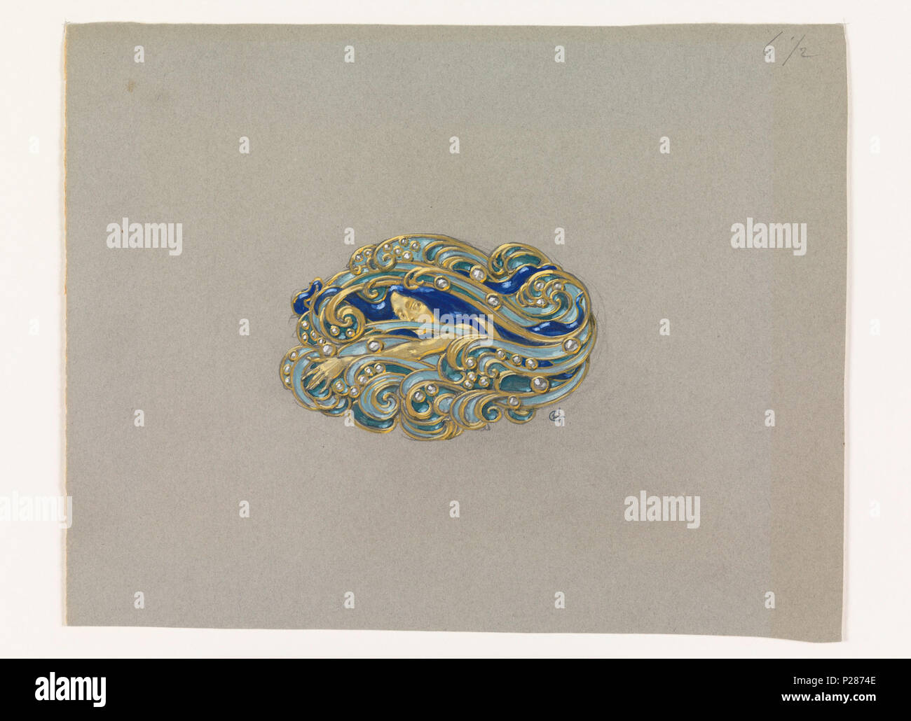 . English: Drawing, Design for a Brooch, ca. 1900 . English: Design for ...