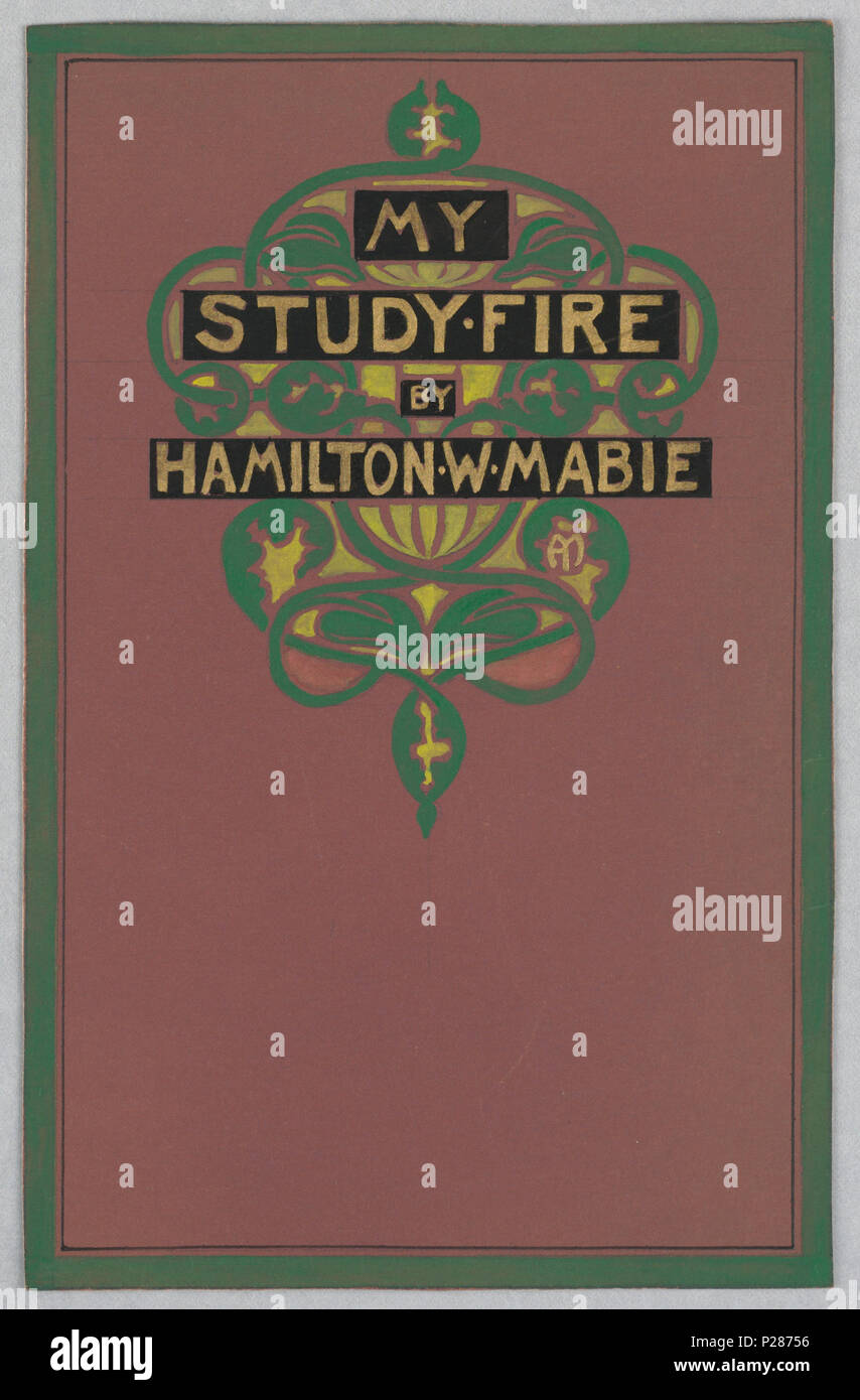 . English: Drawing, Design for a Book Cover: My Study Fire, by Hamilton ...
