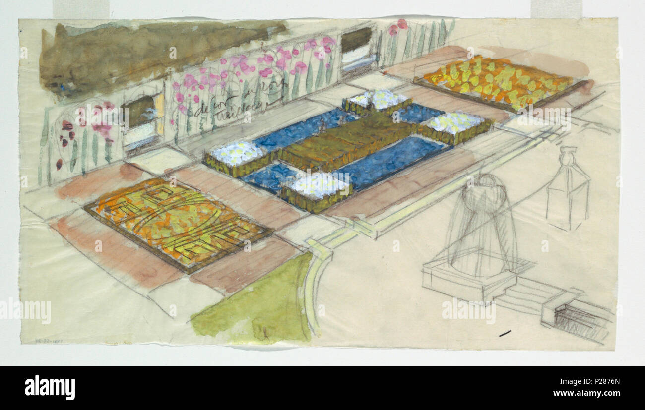 100 Drawing, Design for a Garden with Geometric Parterres, 1912–19 (CH ...