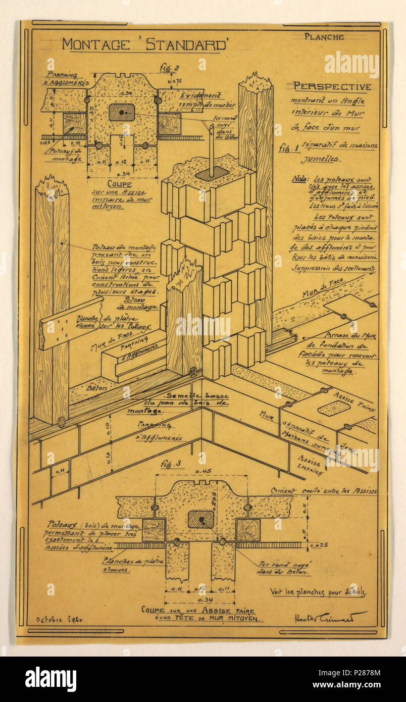 . English: Drawing, Design for a Mass-Operational House Designed by ...