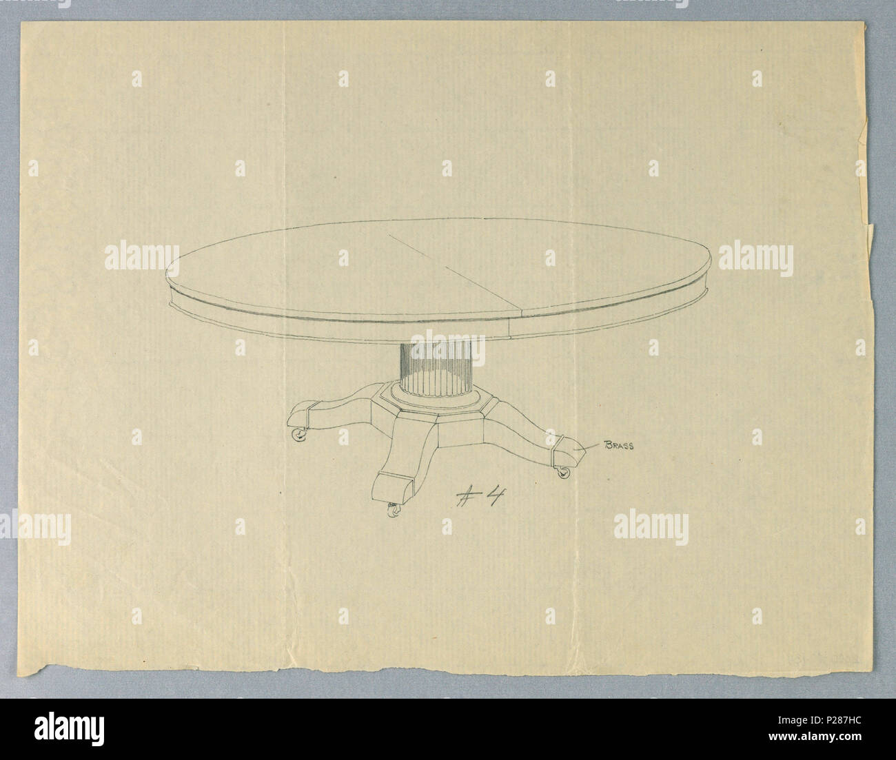 101 Drawing, Design for a Round Dining Table on Molded Base, 1900–05 ...