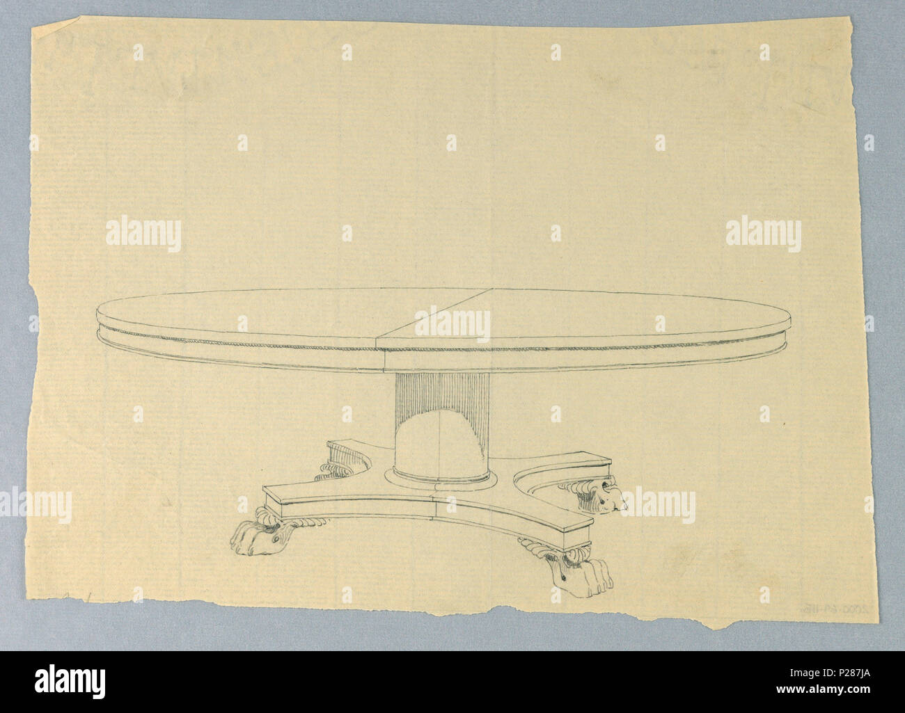 101 Drawing, Design for a Round Table on Column-Like support, 1900–05 ...