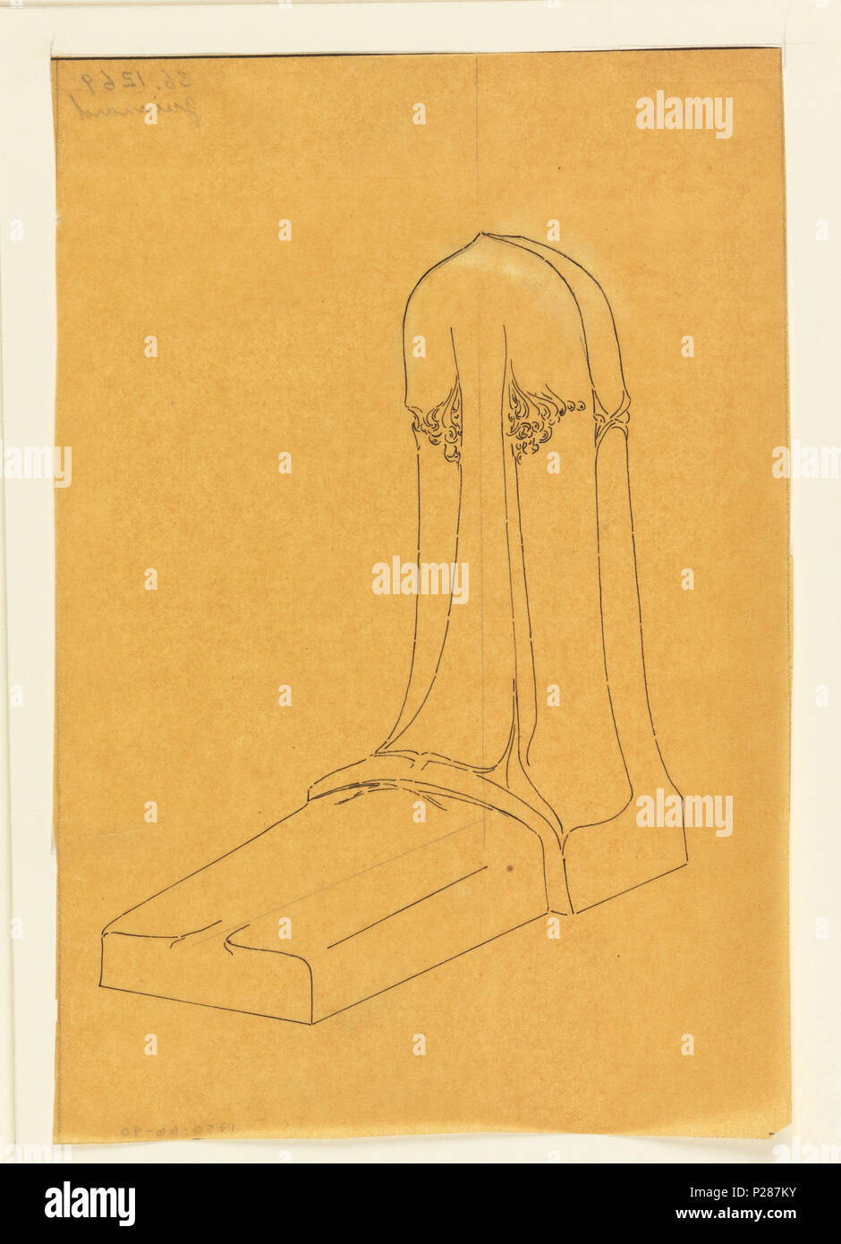 . English: Drawing, Design for a Tombstone, ca. 1900 . English: Design ...