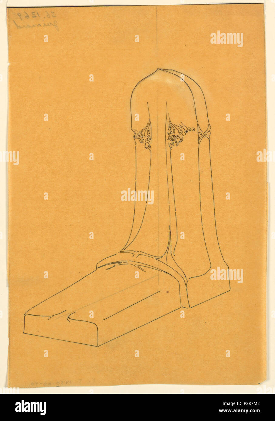 . English: Drawing, Design for a Tombstone, ca. 1900 . English: Design ...