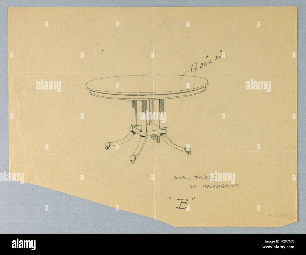 101 Drawing, Design for an Oval Table of Mahogany "B", 1900–05 (CH ...