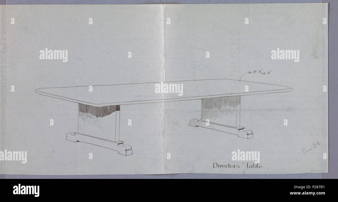 101 Drawing, Design for Directors Table, 1900–05 (CH 18681633 Stock ...