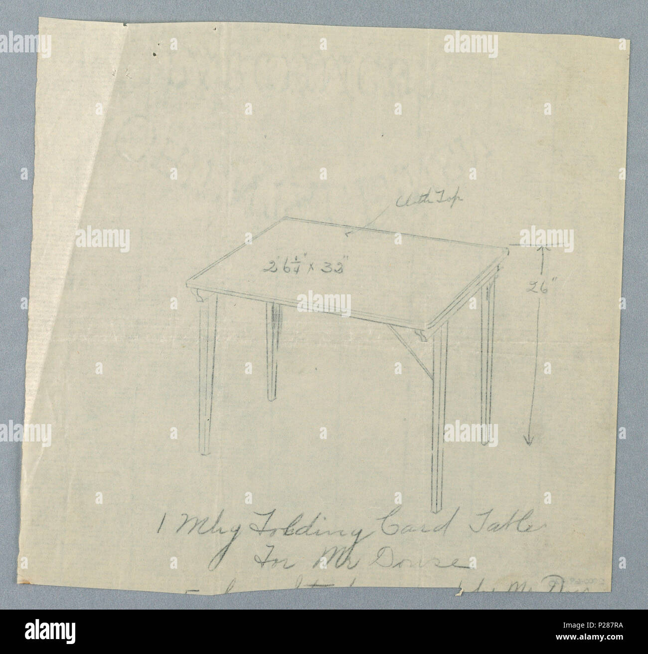 101 Drawing, Design for Folding Mahogany Card Table, 1900–05 (CH ...