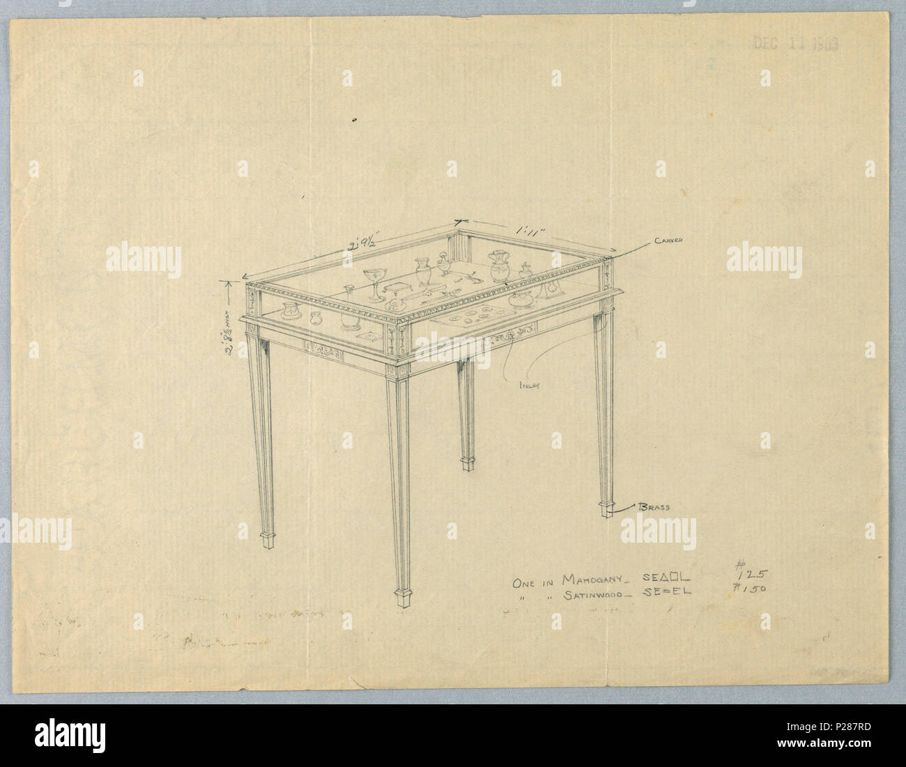 101 Drawing, Design for Glass-Top Display Case, 1900–05 (CH 18681283 ...