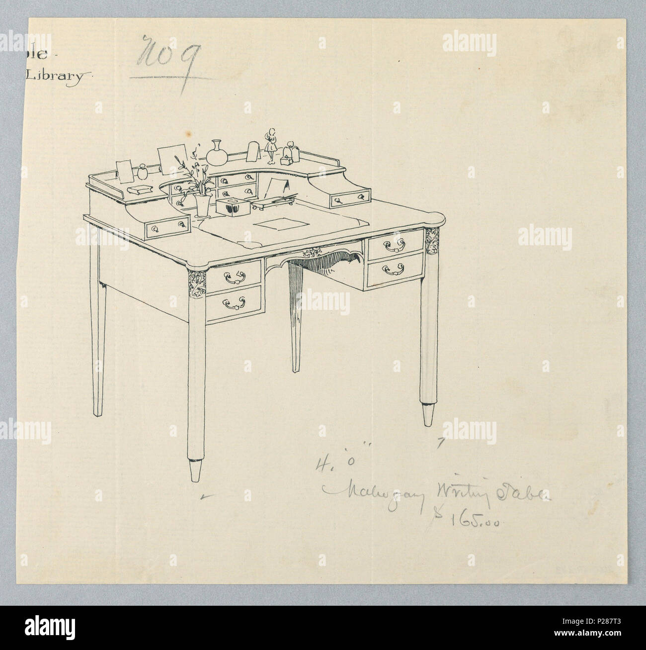 101 Drawing, Design for Hallway Writing Table No. 9, 1900–05 (CH ...