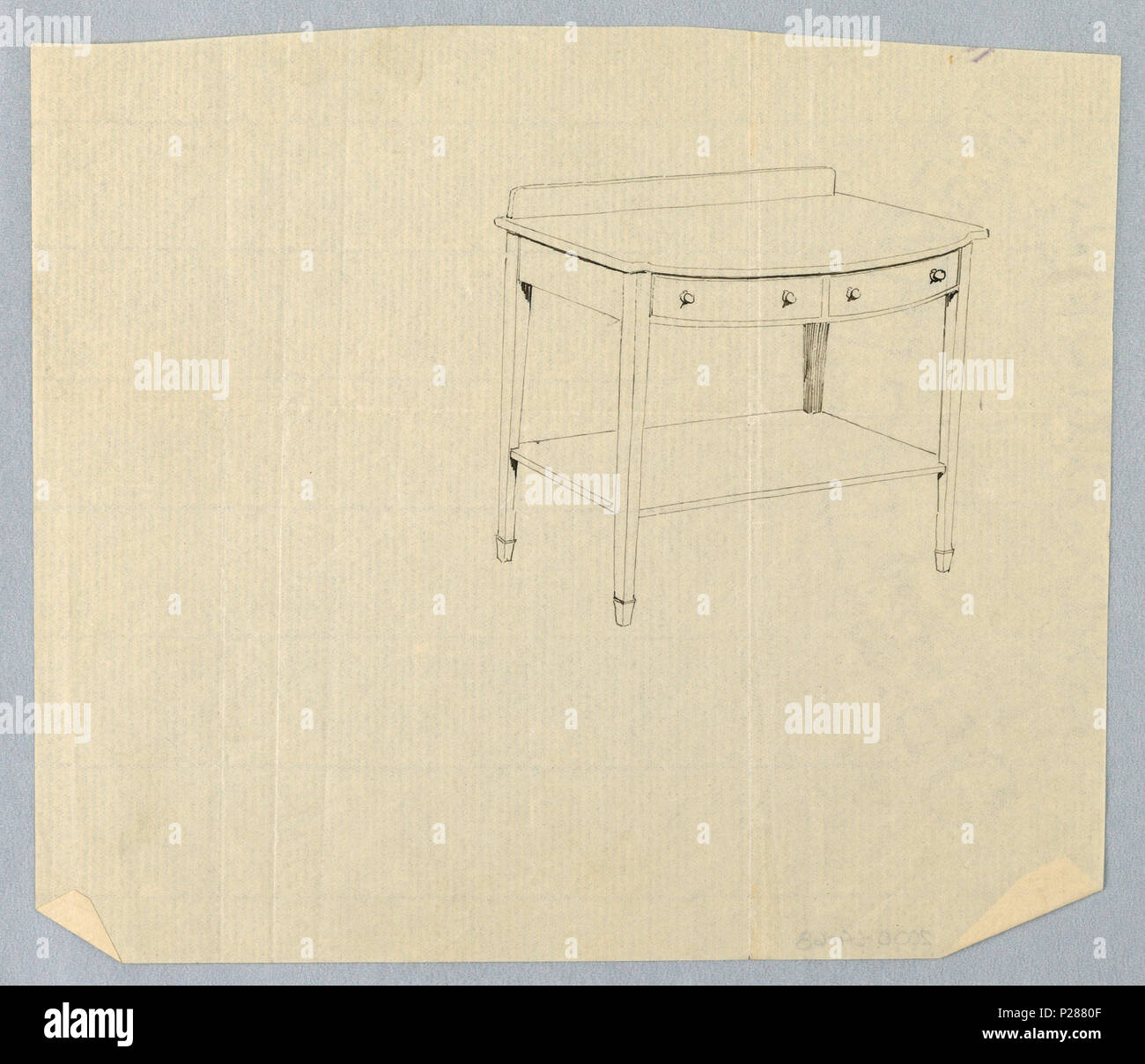 102 Drawing, Design for Oblong Serving Table with Two Drawers, 1900–05 ...