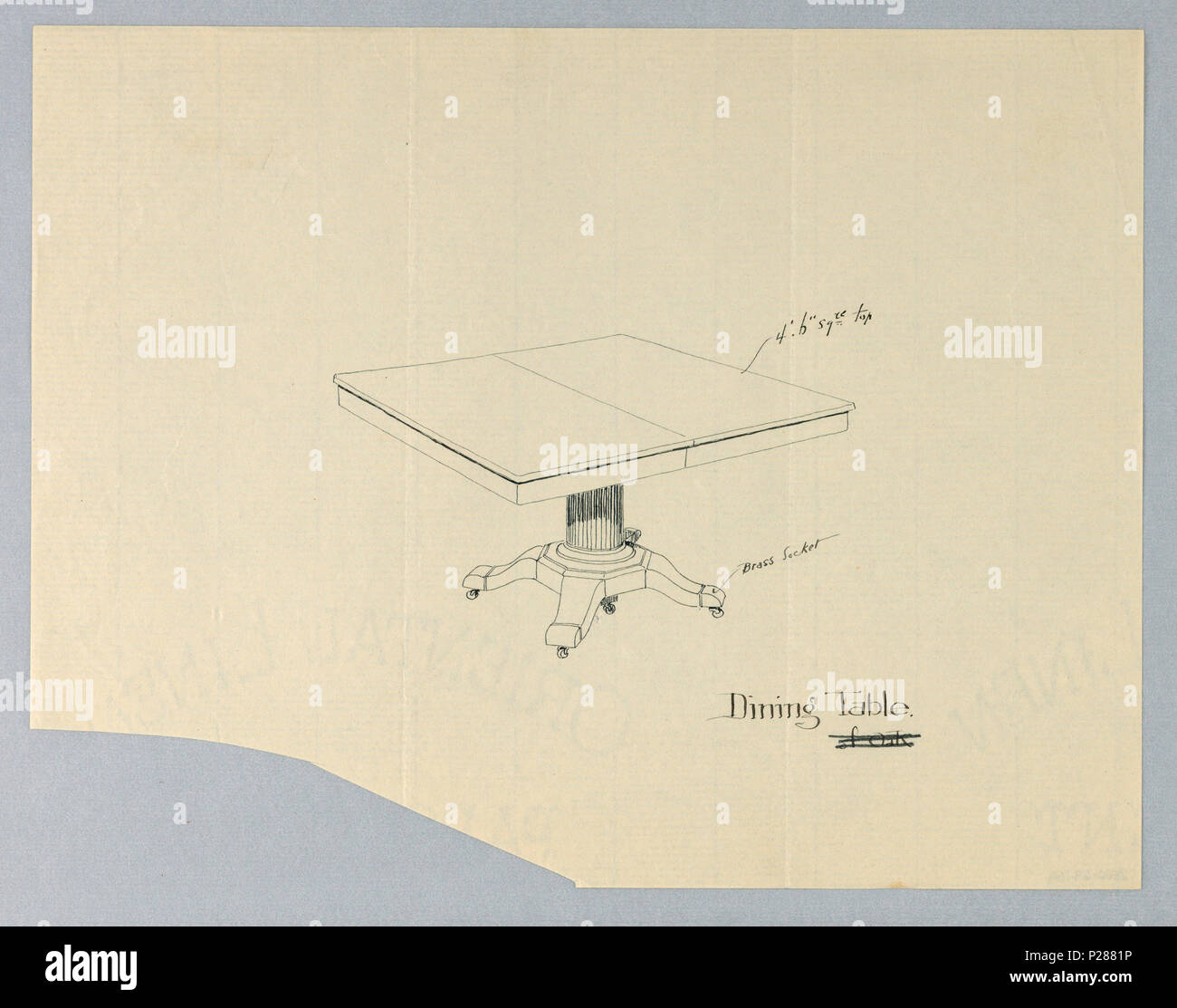 102 Drawing, Design for Rectangular Dining Table of Oak, 1900–05 (CH ...