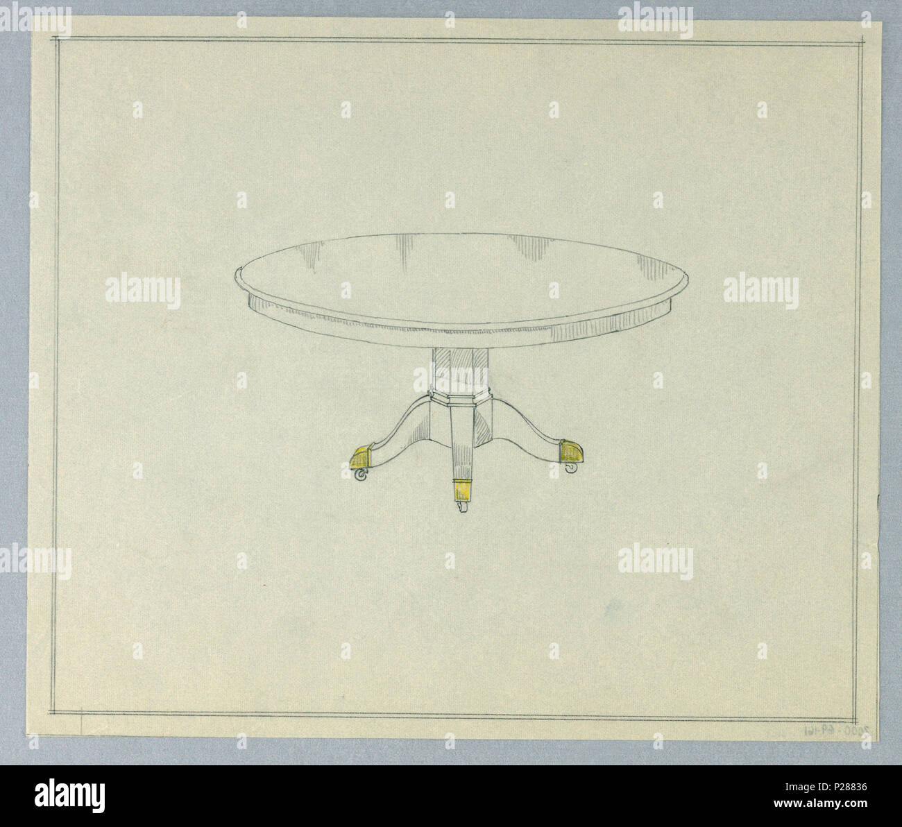 102 Drawing, Design for Round Dining Table on Octagonal Base, 1900–05 ...
