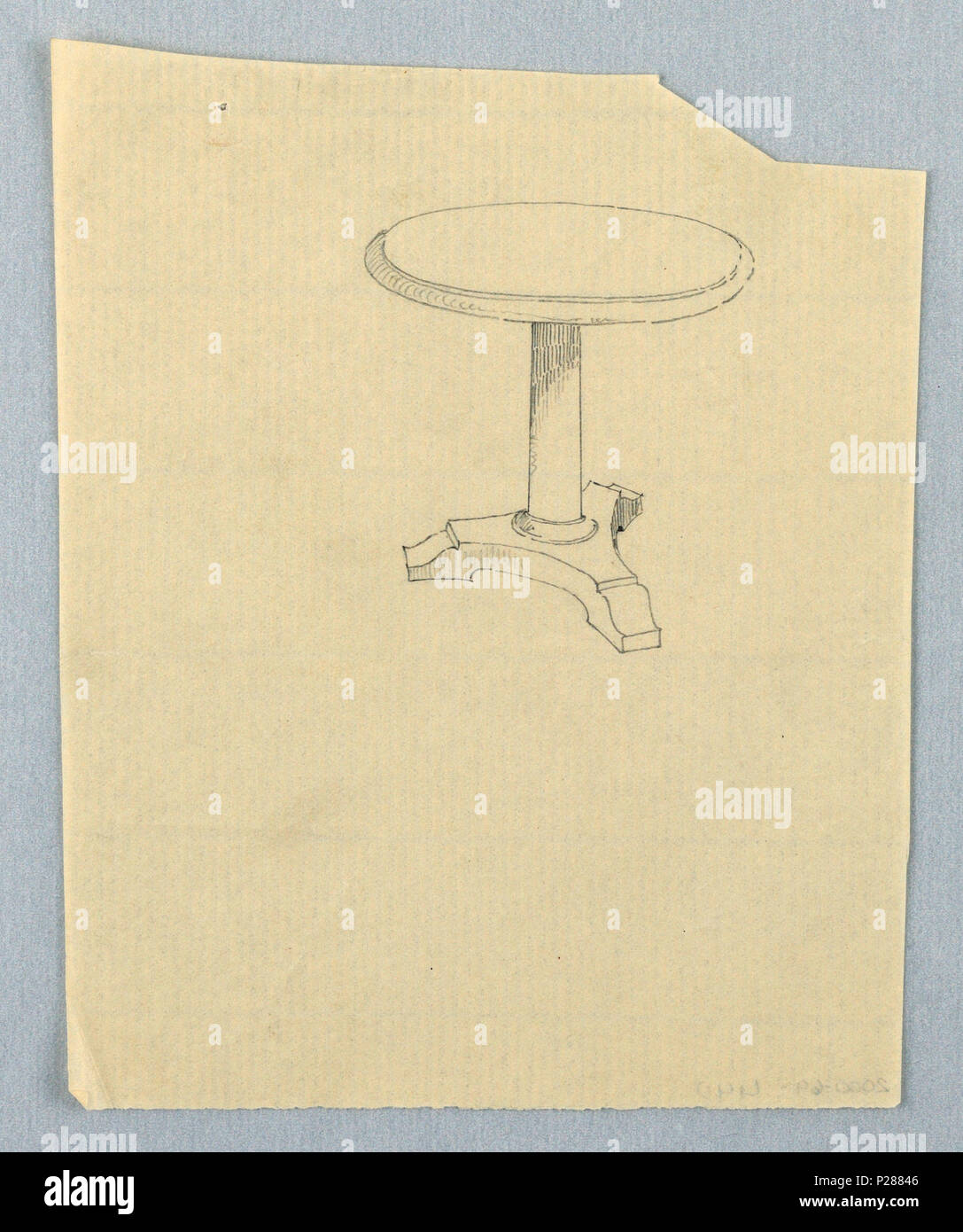 102 Drawing, Design for Round Table with Three Scrolling Legs, 1900–05 ...