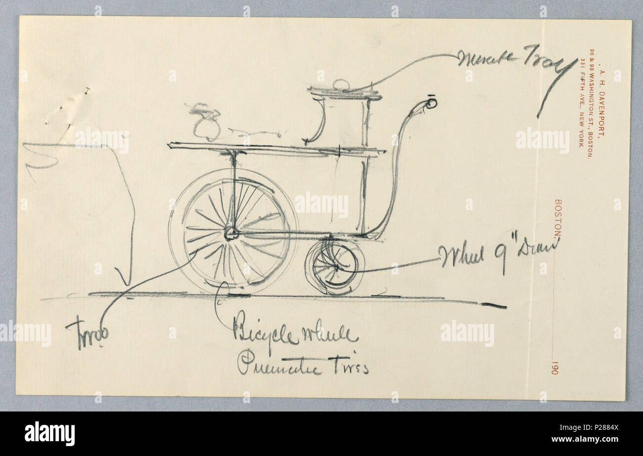 103 Drawing, Design for Serving Table on Wheels, 1900–05 (CH 18680651 ...