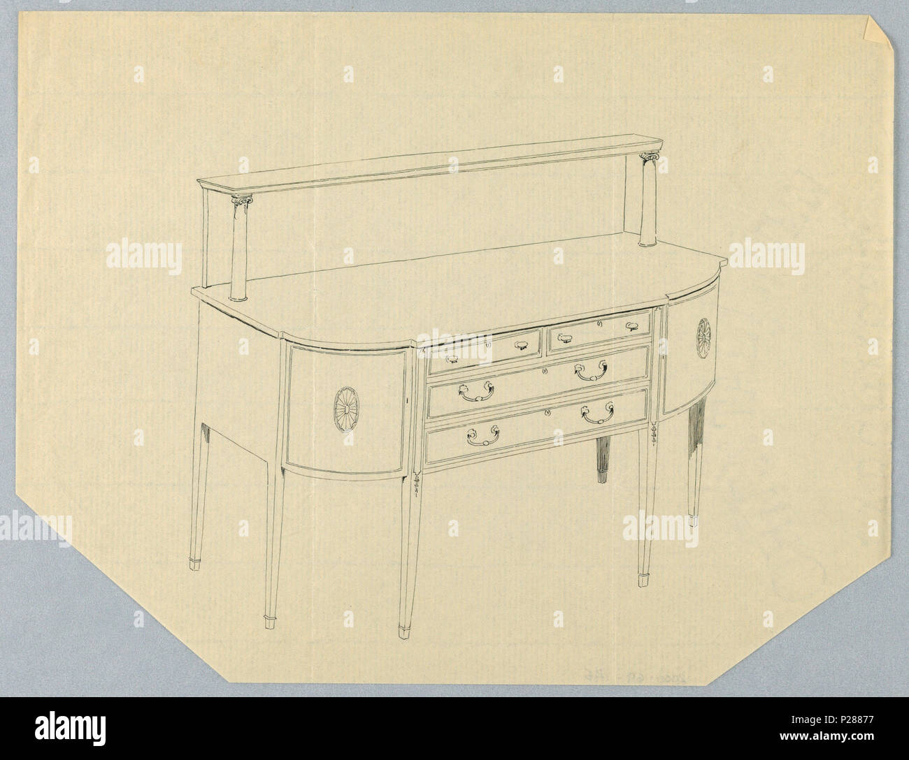103 Drawing, Design for Sideboard with Upper Shelf, 1900–05 (CH ...