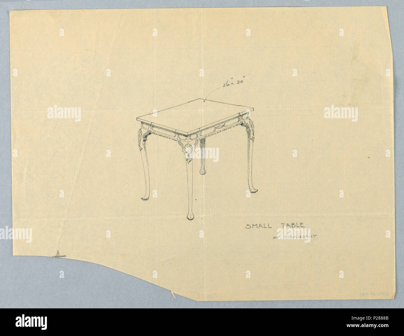 103 Drawing, Design for Small Rectangular Table with Shell Motifs on ...