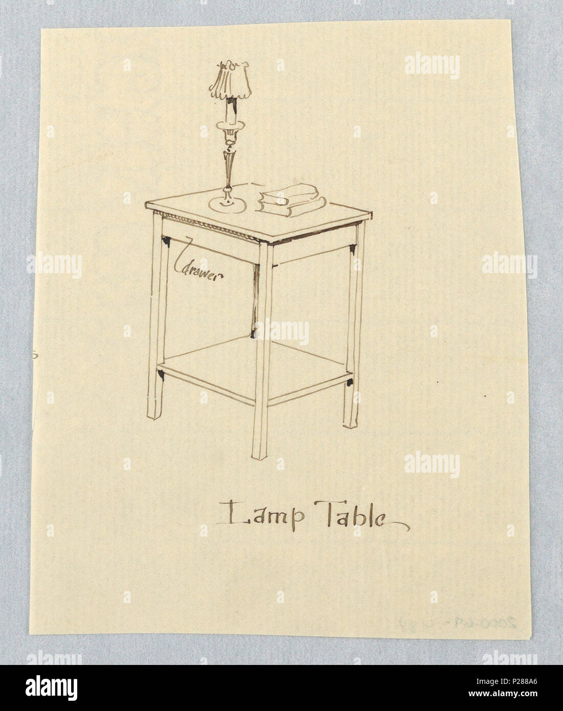 103 Drawing, Design for Square Lamp Table with Drawer, 1900–05 (CH ...
