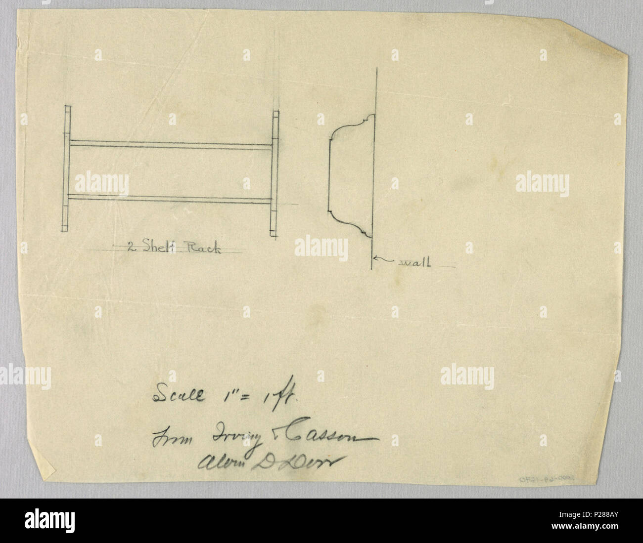 103 Drawing, Design for Two-Shelf Wall Rack, 1900–05 (CH 18683919 Stock ...