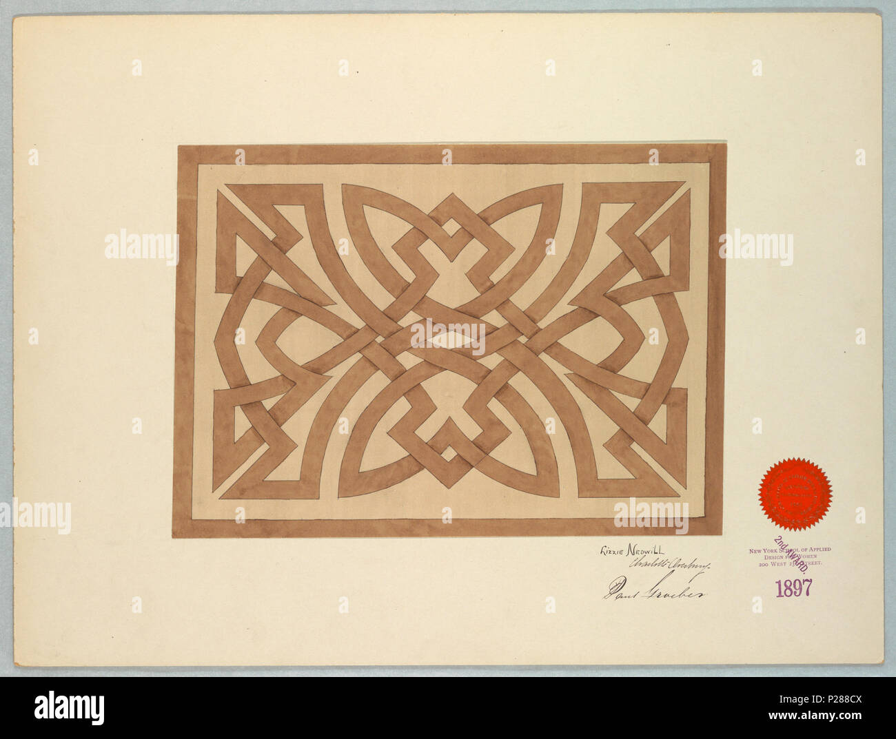 . English: Drawing, design of interlacing, ca. 1900 . circa 1900 104 ...