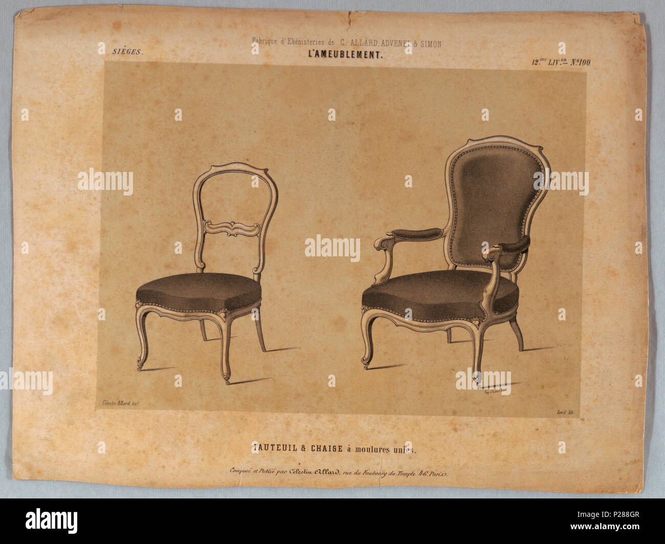 104 Drawing, Fauteil and Chaise, lithograph, 1850–1900 (CH 18801933 ...
