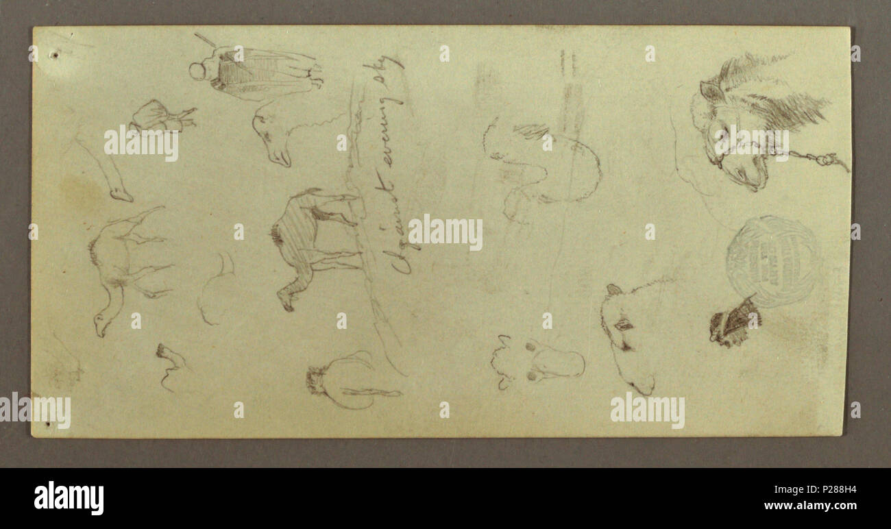 . English: Drawing, Figure and Camel Studies, Hills . English: Verso ...