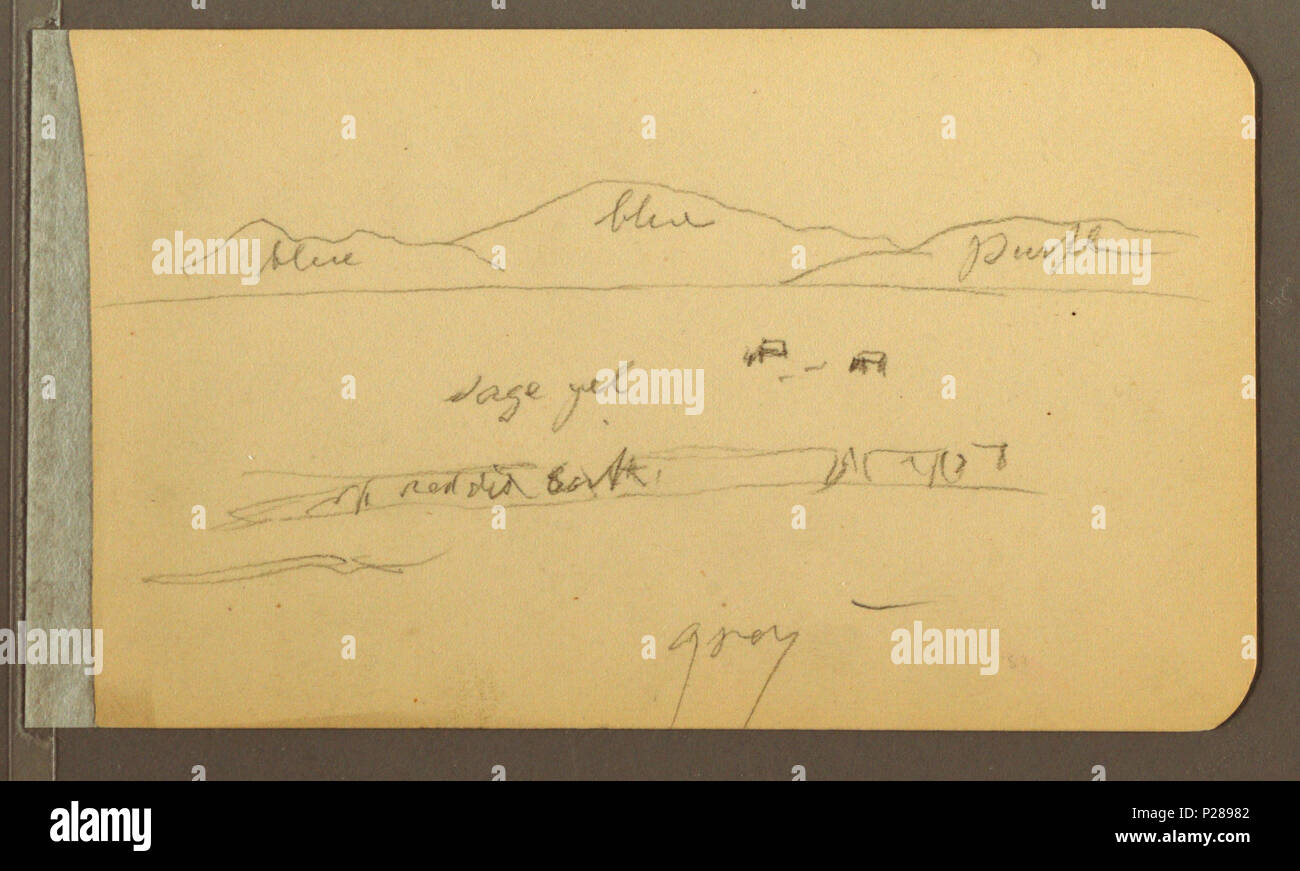 . English: Drawing, Hills, cattle, 1890 . 1890 105 Drawing, Hills ...