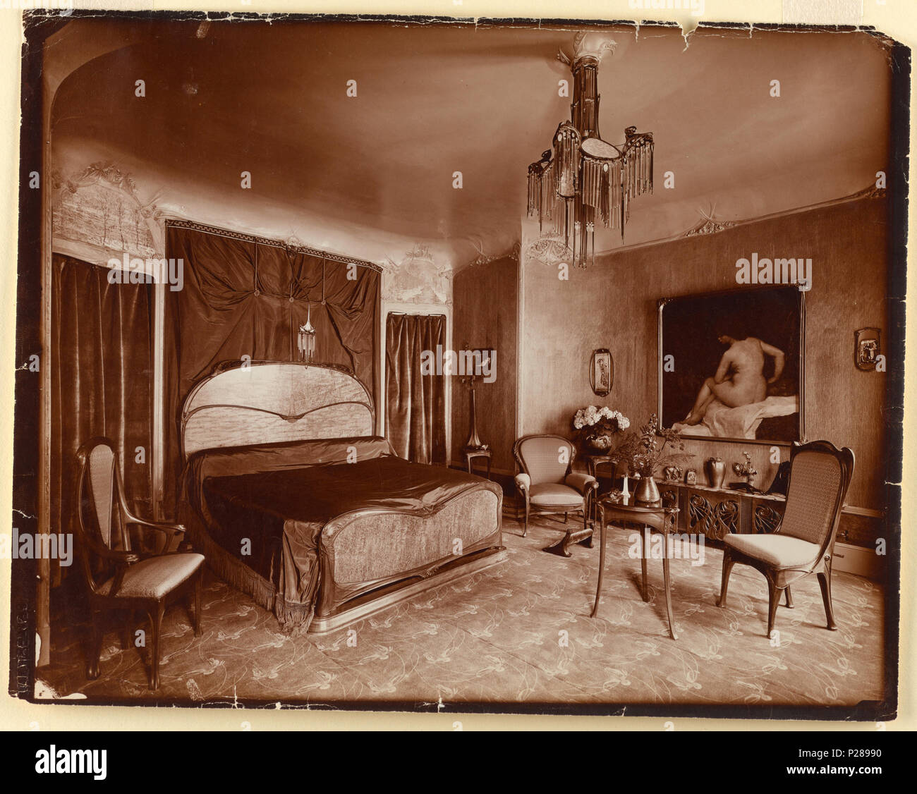 . English: Drawing, Hemsy Villa, St. Cloud, Plan du Rez de Chaussee ...