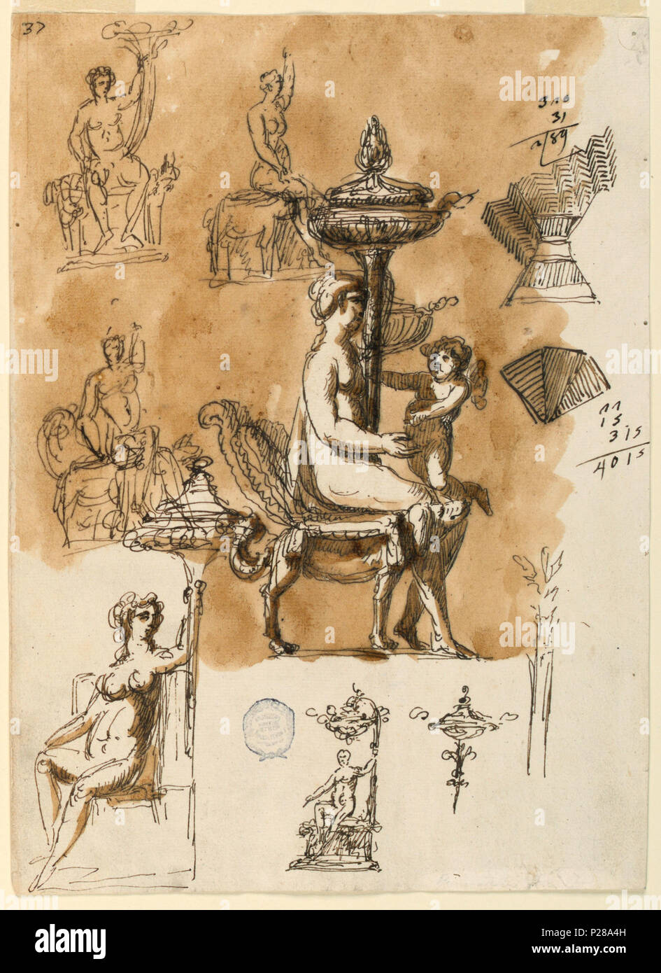 . English: Drawing, Oil lamp . before 1901 (acquired date) 106 Drawing ...