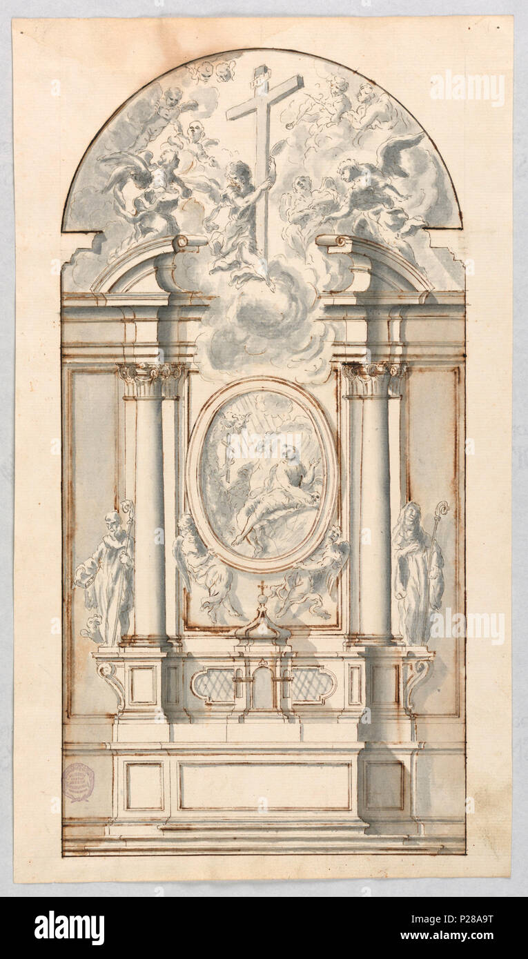 . English: Drawing, Project for an altar, n.d. . before 1901 (acquired ...