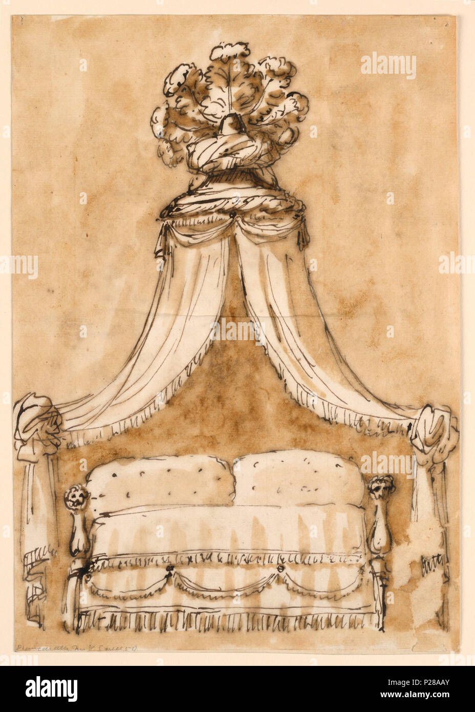 . English: Drawing, Project for a Tented Bed canopy . English ...