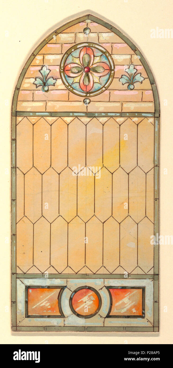 107 Drawing, Stained glass window, 1890–1900 (CH 18430191 Stock Photo ...