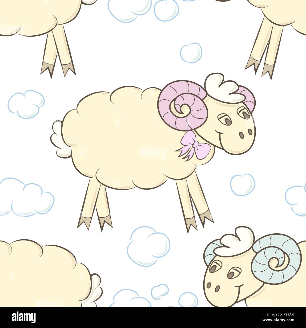 Seamless pattern background with sheep Stock Vector Image & Art - Alamy